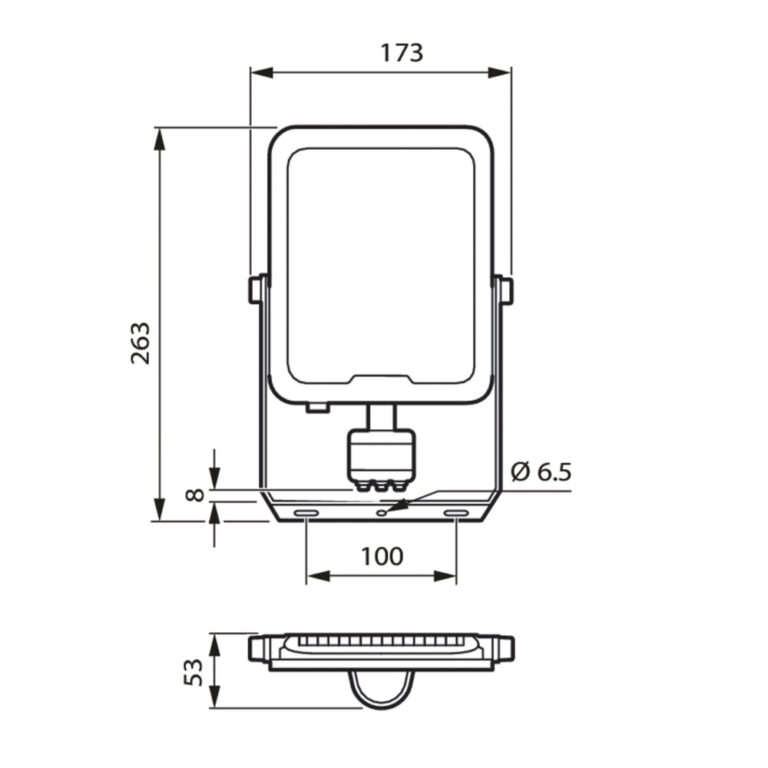 Philips LED sensor floodlight Ledinaire BVP164 50W 6000lm 4000K IP65 - symmetrisch - Lichtunie